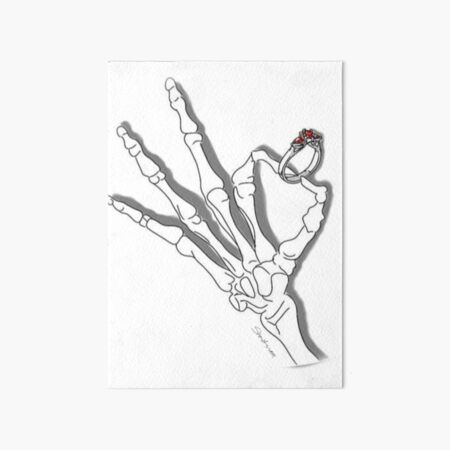 "Aesthetic skeleton hand with ring" Art Board Print for Sale by ...