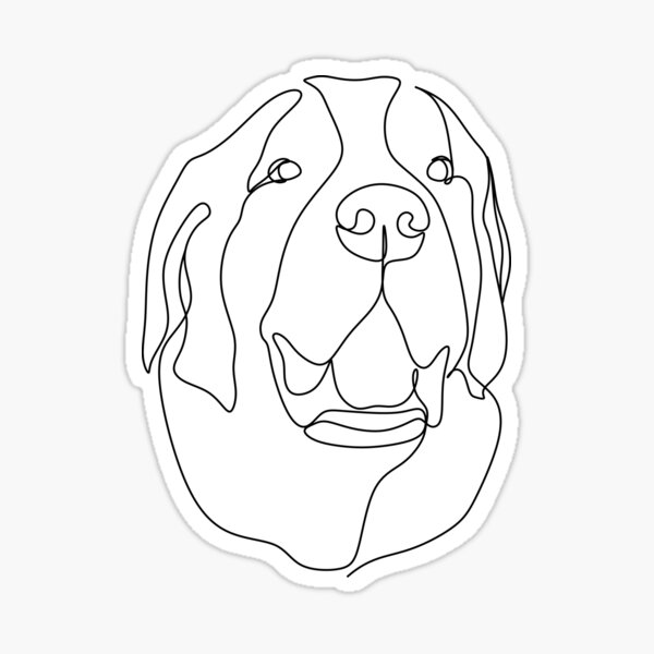 Bumper Stickers Happy Doggo one line drawing sticker Paper etna.com.pe