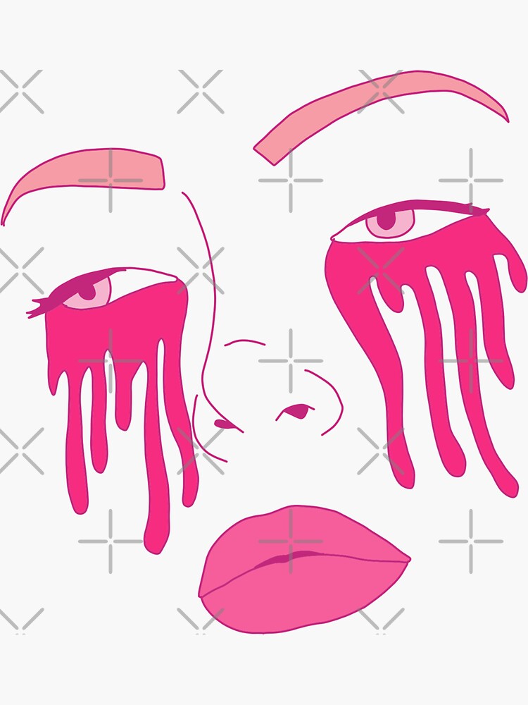 "glitter pink tears" Sticker by ilomilo15 | Redbubble