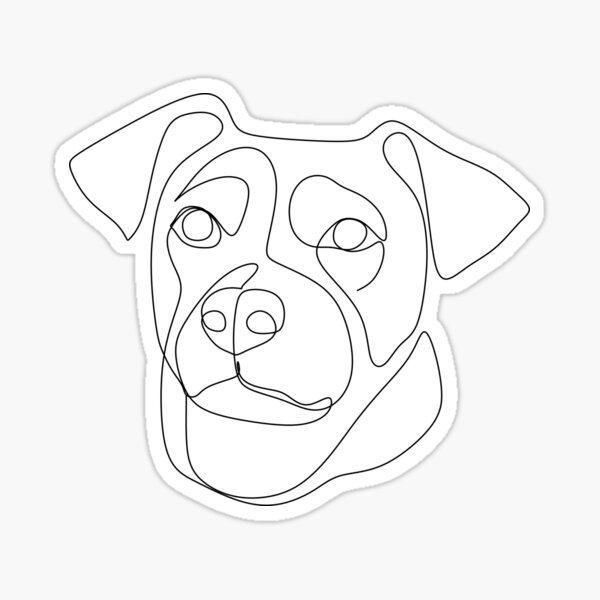 Bumper Stickers Happy Doggo one line drawing sticker Paper etna.com.pe