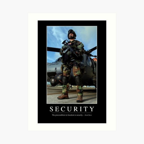 "Security: Inspirational Quote and Motivational Poster" Art Print for ...