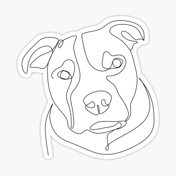 Bumper Stickers Happy Doggo one line drawing sticker Paper etna.com.pe