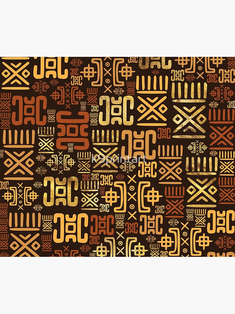 "Ethnic African Pattern- browns and golds #8" Throw Blanket for Sale by ...