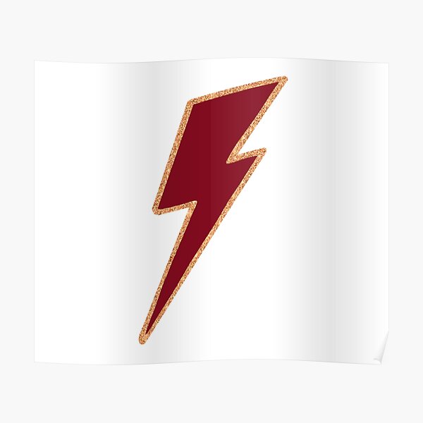 "Maroon and Orange Lightning Bolt" Poster by alexnoellejones | Redbubble