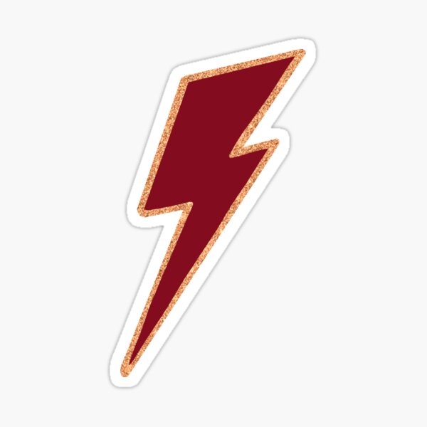 "Maroon and Orange Lightning Bolt" Sticker by alexnoellejones | Redbubble