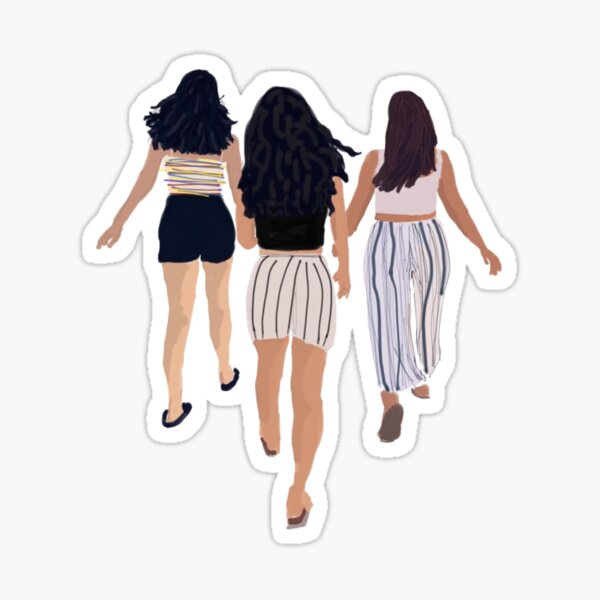 "3 Girls Illustration" Sticker by estl | Redbubble