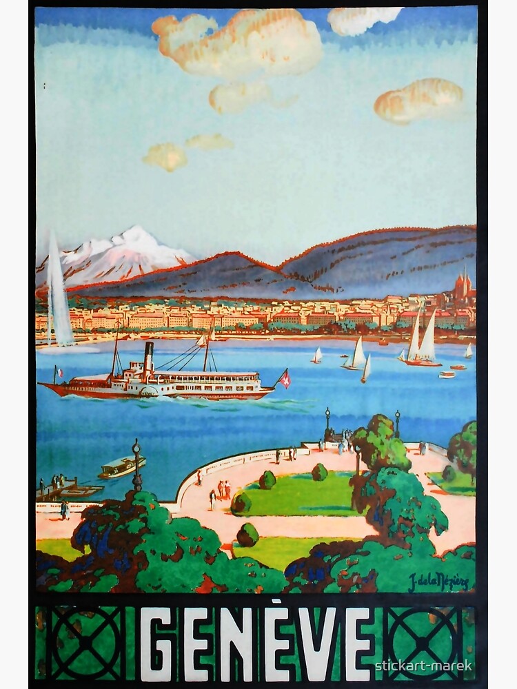 "Geneve vintage travel poster" Poster by stickart-marek | Redbubble