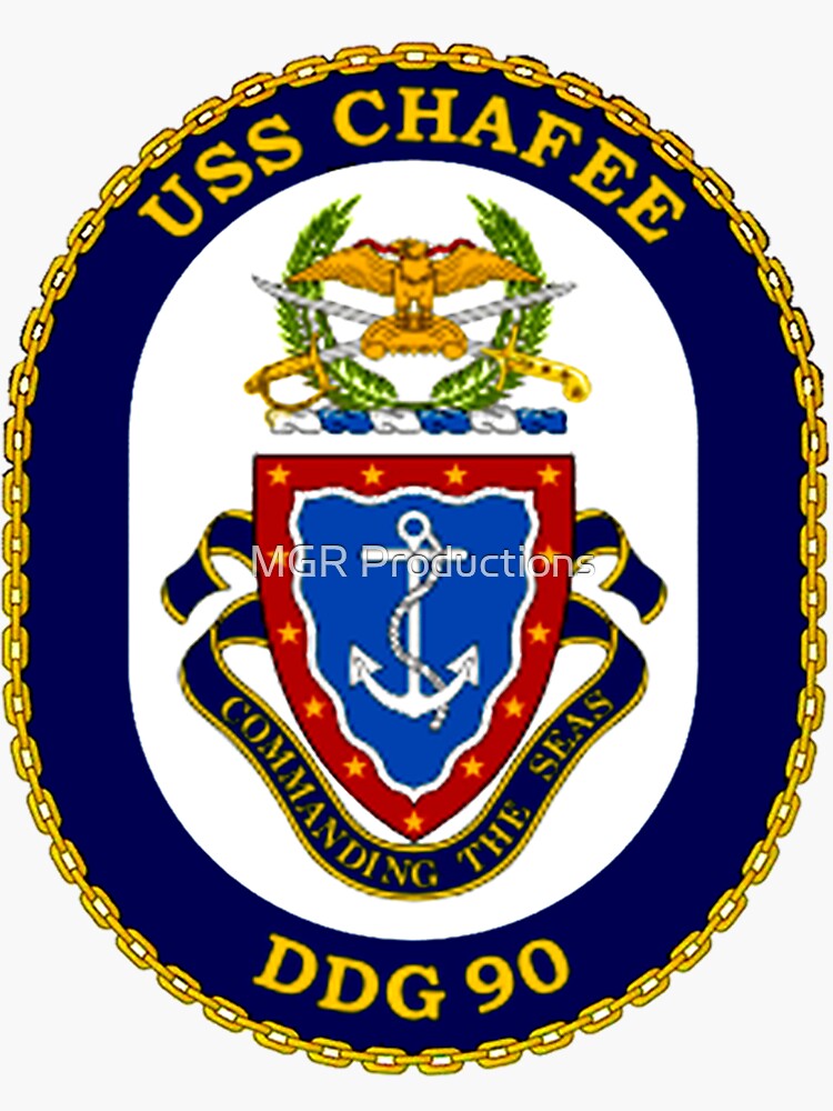 "DDG-90 USS Chafee Crest" Sticker by Quatrosales | Redbubble