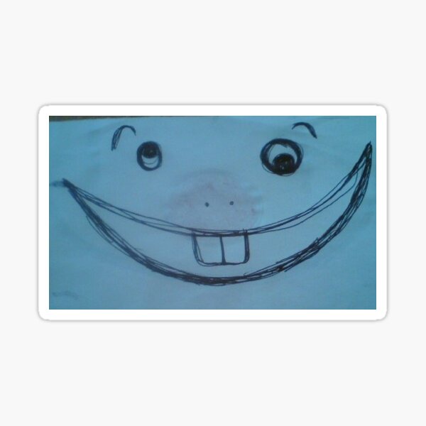 "a goofy smile " Sticker for Sale by fill14sketchboo | Redbubble