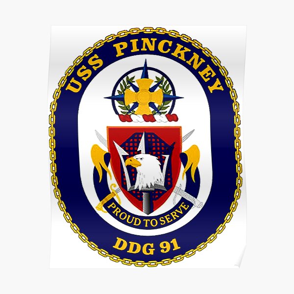 "DDG-91 USS Pinckney Crest" Poster by Quatrosales | Redbubble