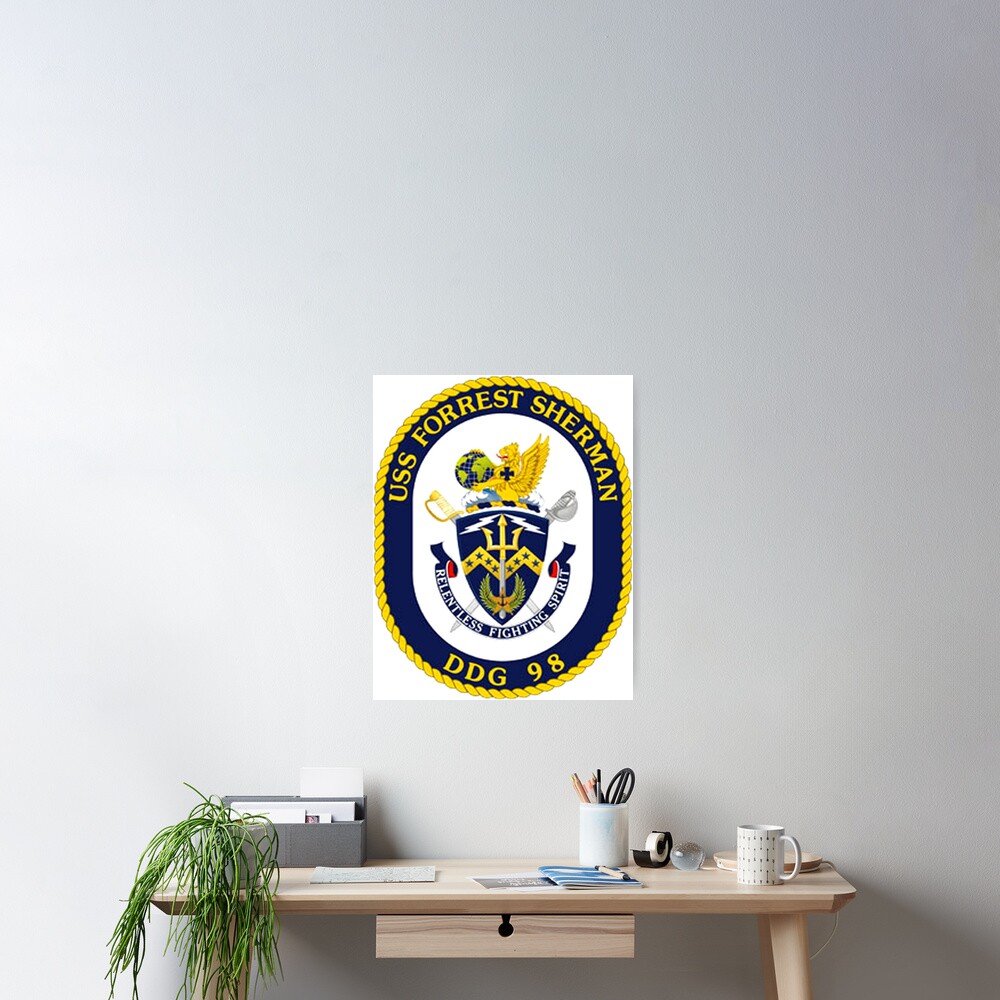 "DDG-98 USS Forrest Sherman Crest" Poster by Quatrosales | Redbubble