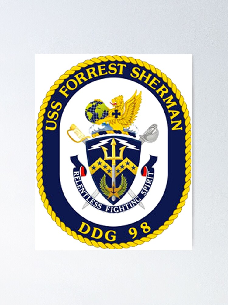 "DDG-98 USS Forrest Sherman Crest" Poster by Quatrosales | Redbubble