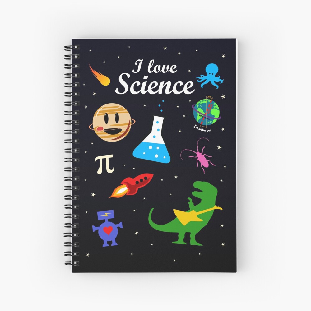 "I Love Science" Spiral Notebook for Sale by jezkemp | Redbubble