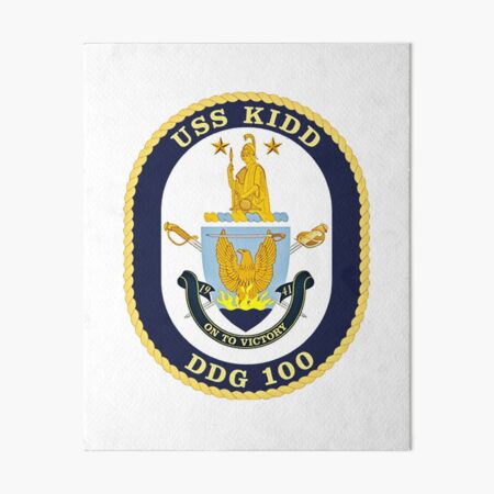 "DDG-100 USS Kidd Crest" Art Board Print for Sale by Quatrosales ...