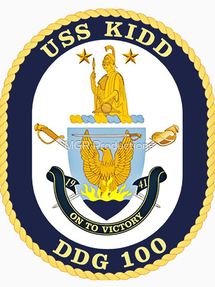 "DDG-100 USS Kidd Crest" T-shirt by Quatrosales | Redbubble