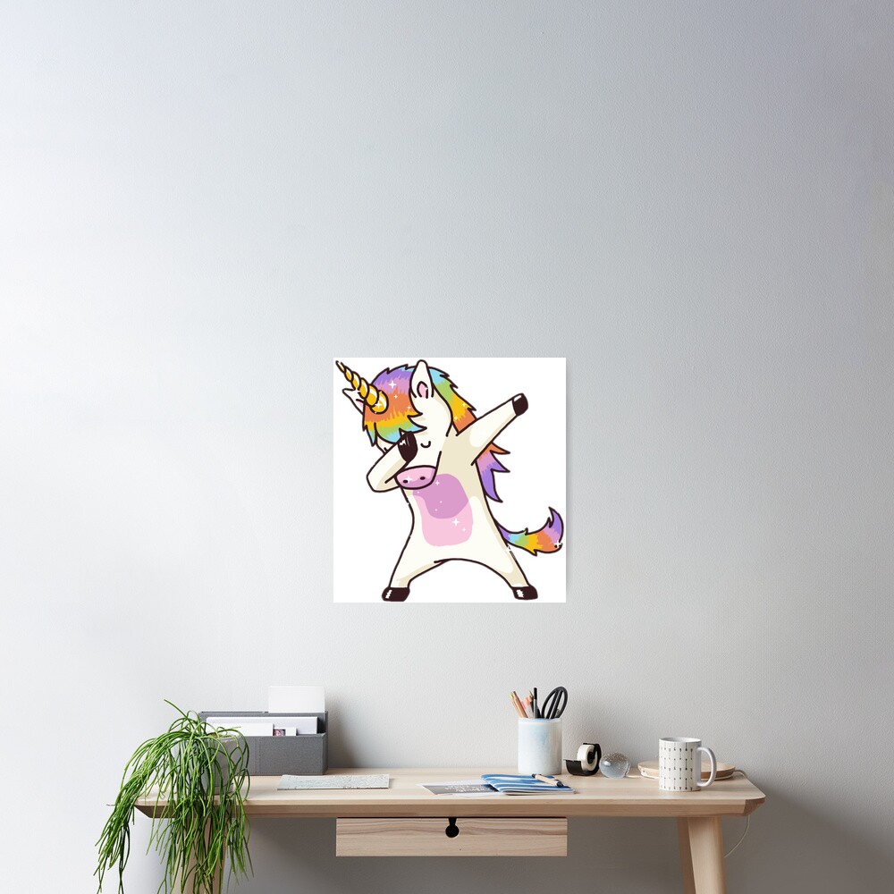 "Rainbow unicorn dab" Poster by PRIDELGBT | Redbubble