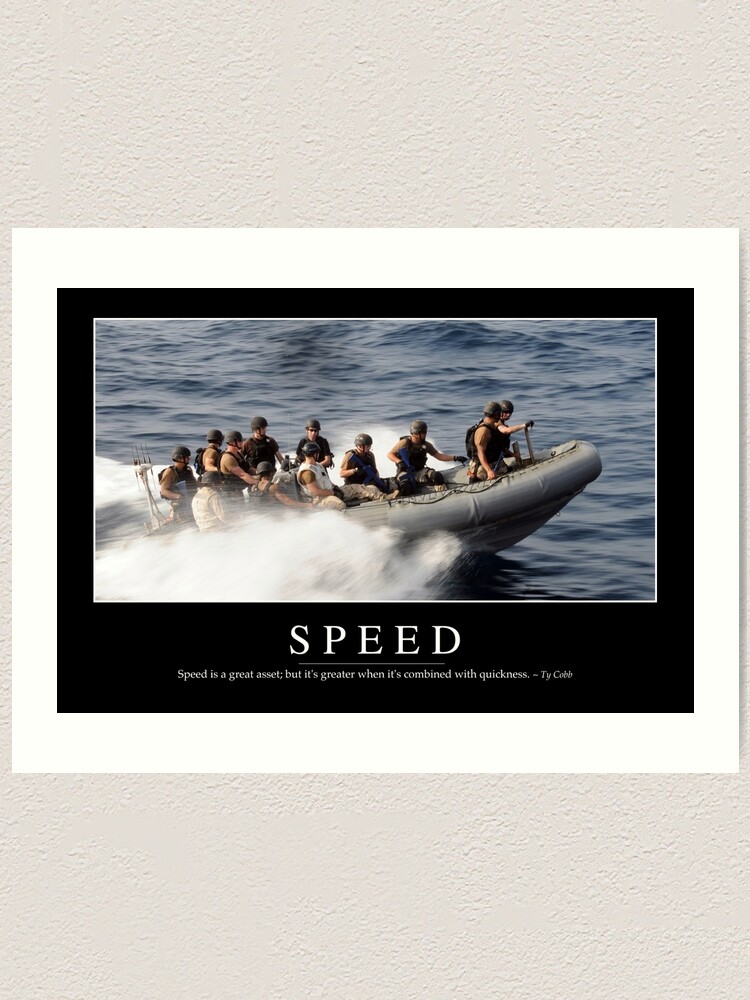 "Speed: Inspirational Quote and Motivational Poster" Art Print by ...