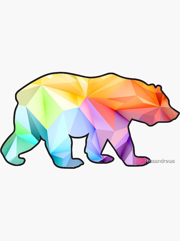 "Bear Sticker Crystal Color Blast" Sticker for Sale by rossandrews ...