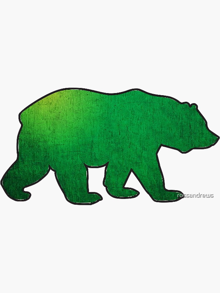 "Bear Sticker Green Color Blast" Sticker by rossandrews | Redbubble