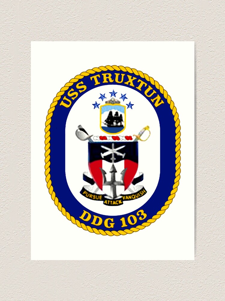 "DDG-103 USS Truxtun Crest" Art Print by Quatrosales | Redbubble