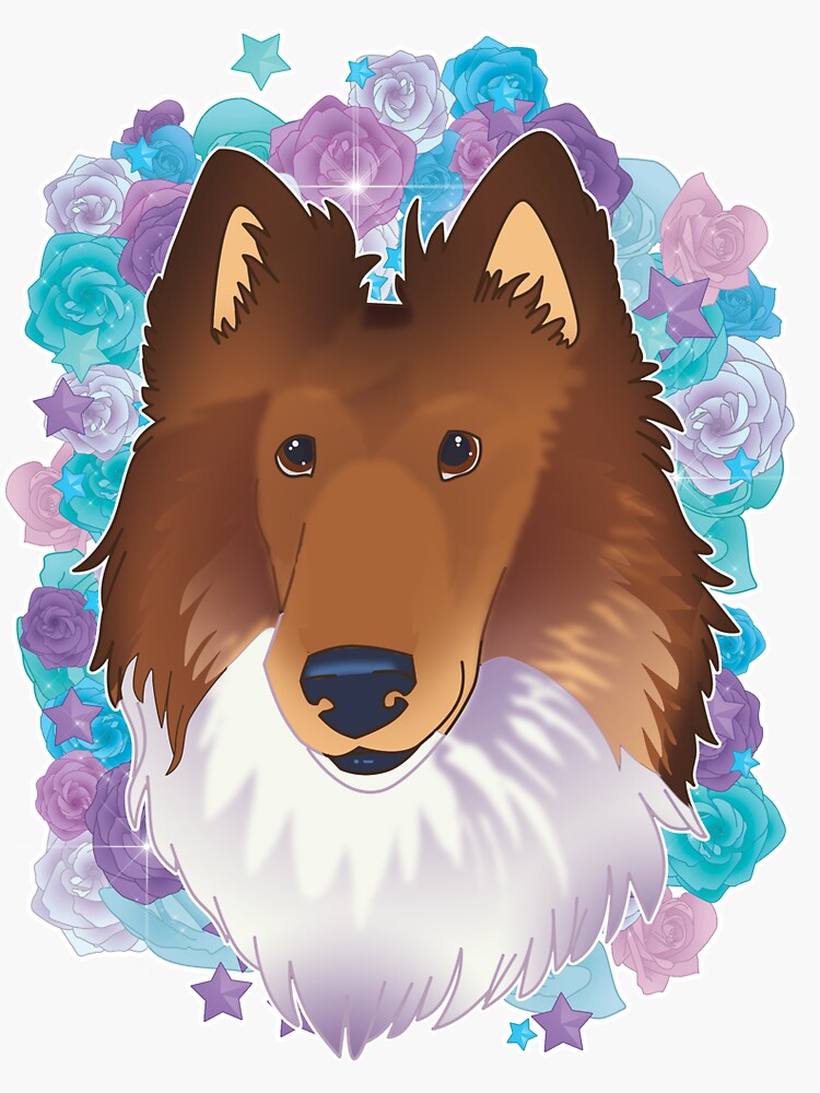 "Mahogany Rough Coated Collie" Sticker for Sale by MorselWolf | Redbubble