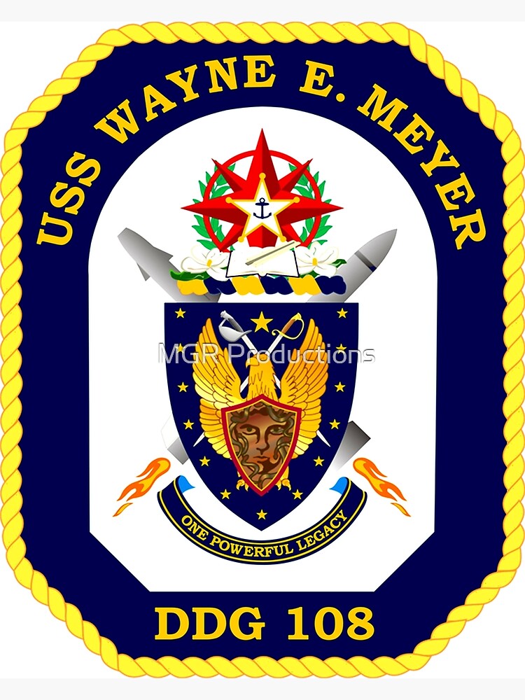 "DDG-108 USS Wayne E. Meyer Crest" Poster by Quatrosales | Redbubble