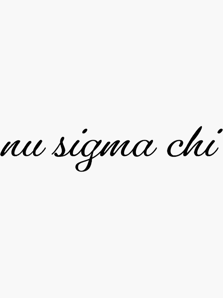 "Nu Sigma Chi in cursive" Sticker by jstatler | Redbubble