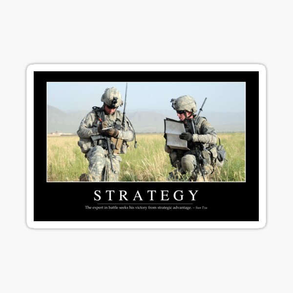 "Strategy: Inspirational Quote and Motivational Poster" Sticker by ...