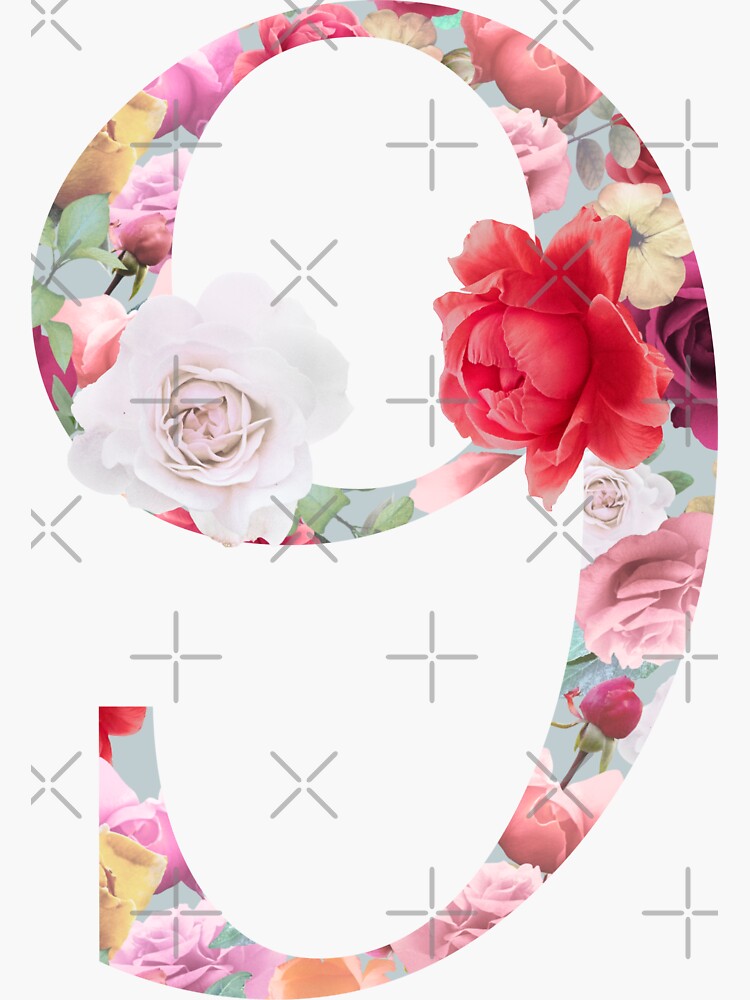 "Flower Number Nine Spring Flower Bloom 9" Sticker for Sale by Space ...