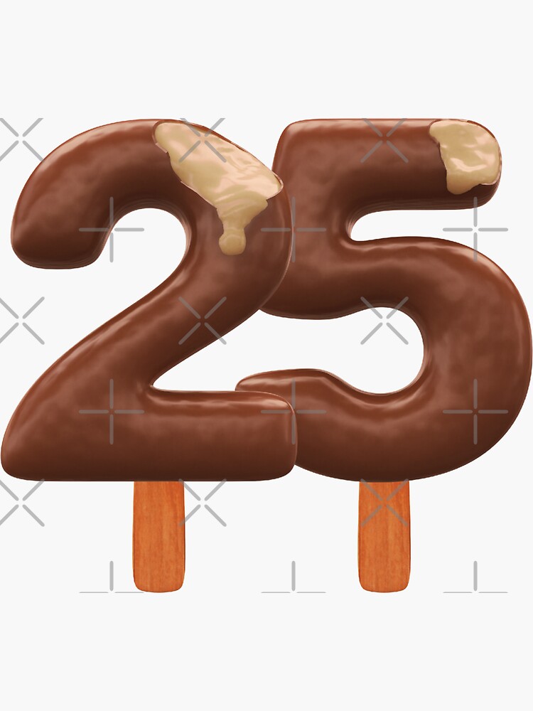 "25 Ice Cream Twenty Five Number 3d Chocolate" Sticker by HelloFromAja ...