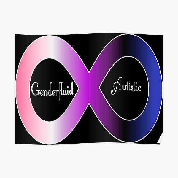 "Genderfluid Autistic Infinity Sign" Poster by BitterbluePine | Redbubble