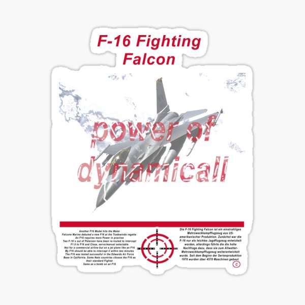 "F-16 Fighting Falcon" Sticker for Sale by PapaRoach13 | Redbubble