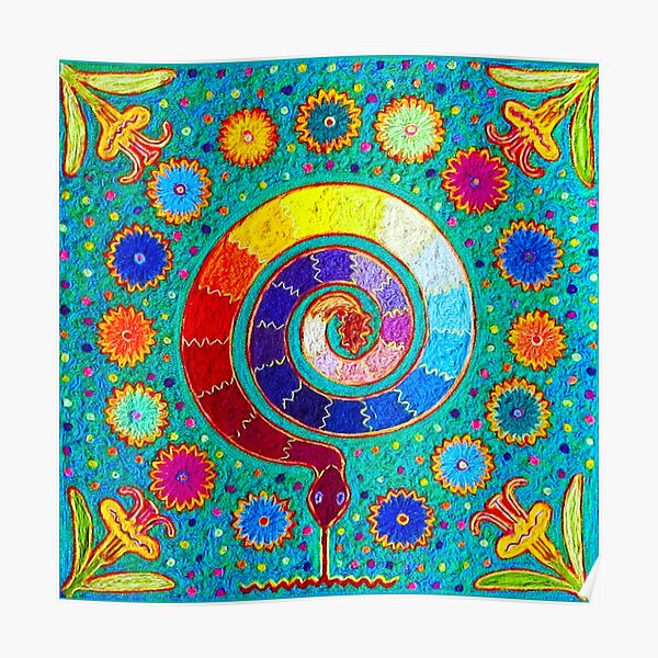 "Shaman Serpent Ritual Huichol" Poster for Sale by Esprit-Mystique ...