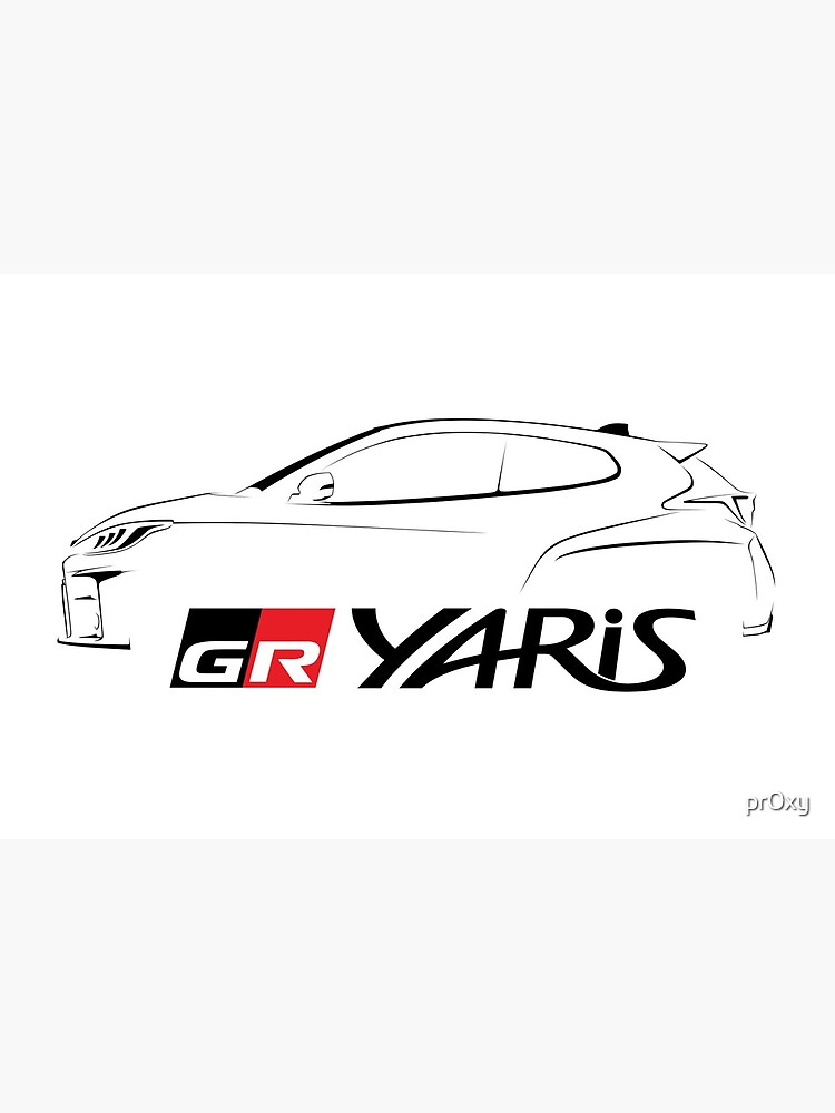 Lámina rígida con la obra «Silueta GR Yaris - negro» de pr0xy | Redbubble