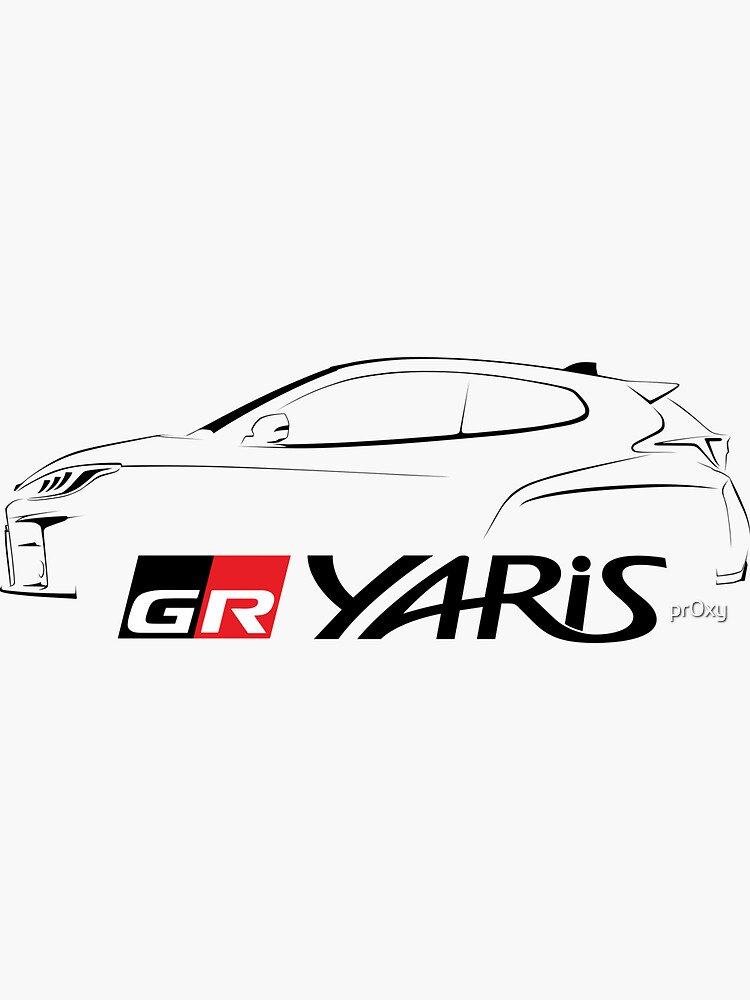 "GR Yaris Silhouette - Black" Sticker by pr0xy | Redbubble