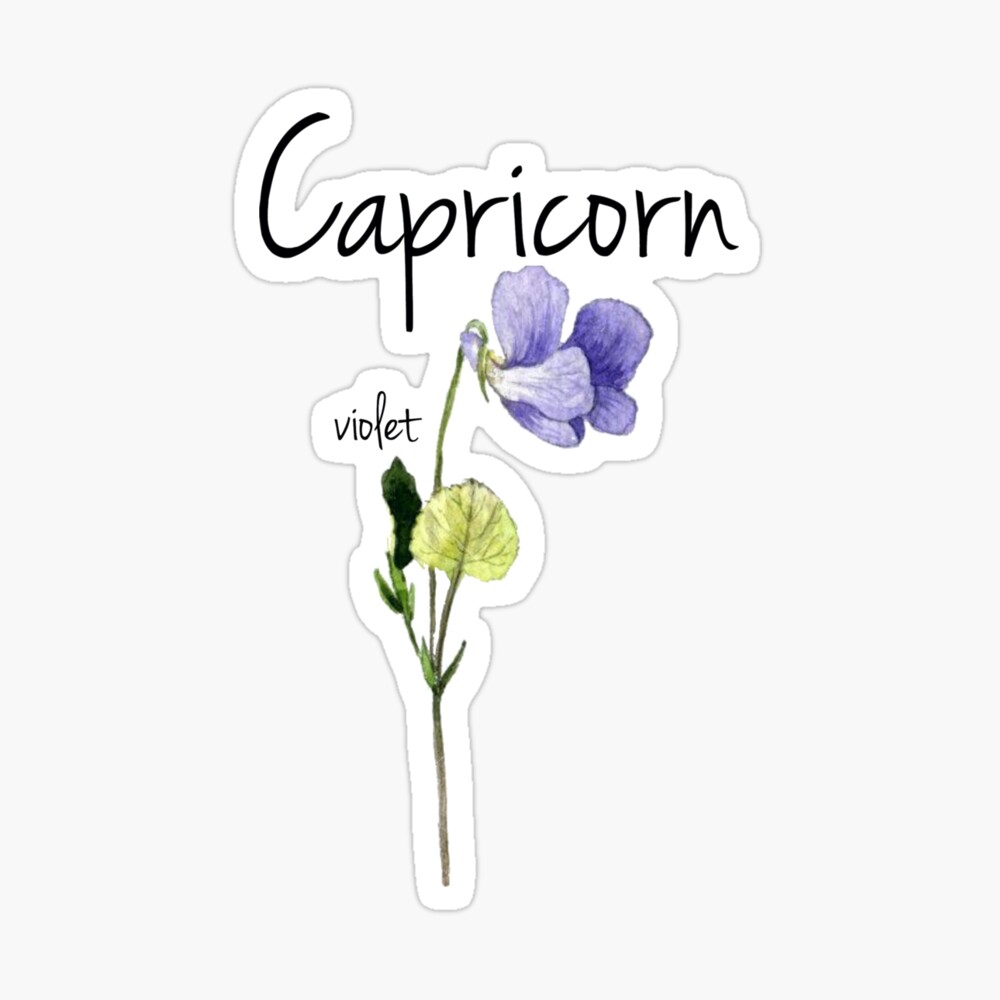 Capricorn Symbol With Flowers