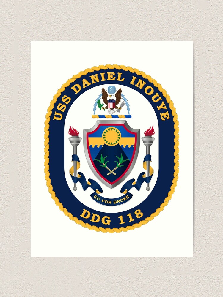 "DDG-118 Daniel Inouye Crest" Art Print by Quatrosales | Redbubble