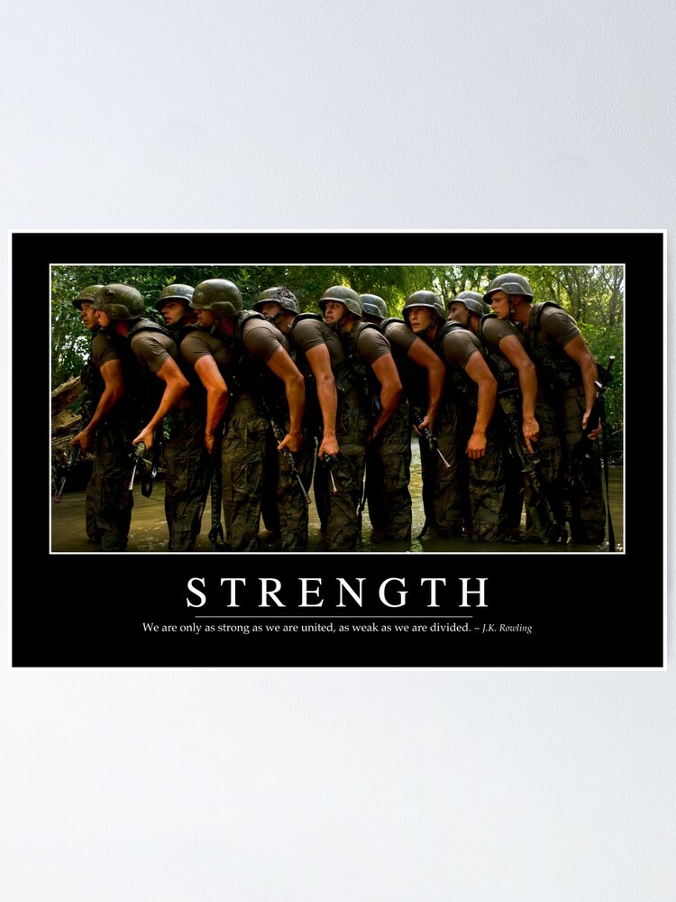 "Strength: Inspirational Quote and Motivational Poster" Poster by ...