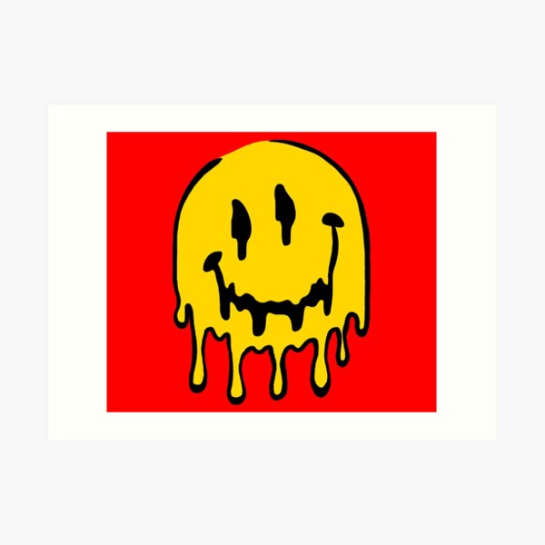 "dripping smiley face" Art Print by ten17 | Redbubble