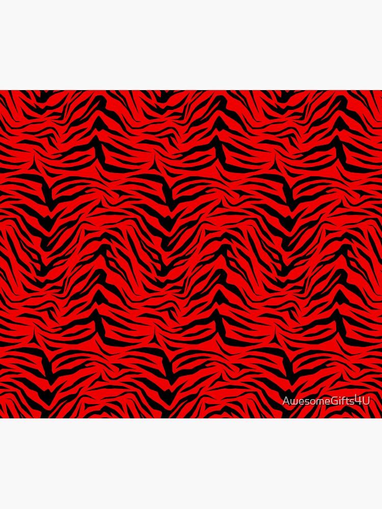 "Red Black Tiger Stripe Print Pattern" Sticker by AwesomeGifts4U ...