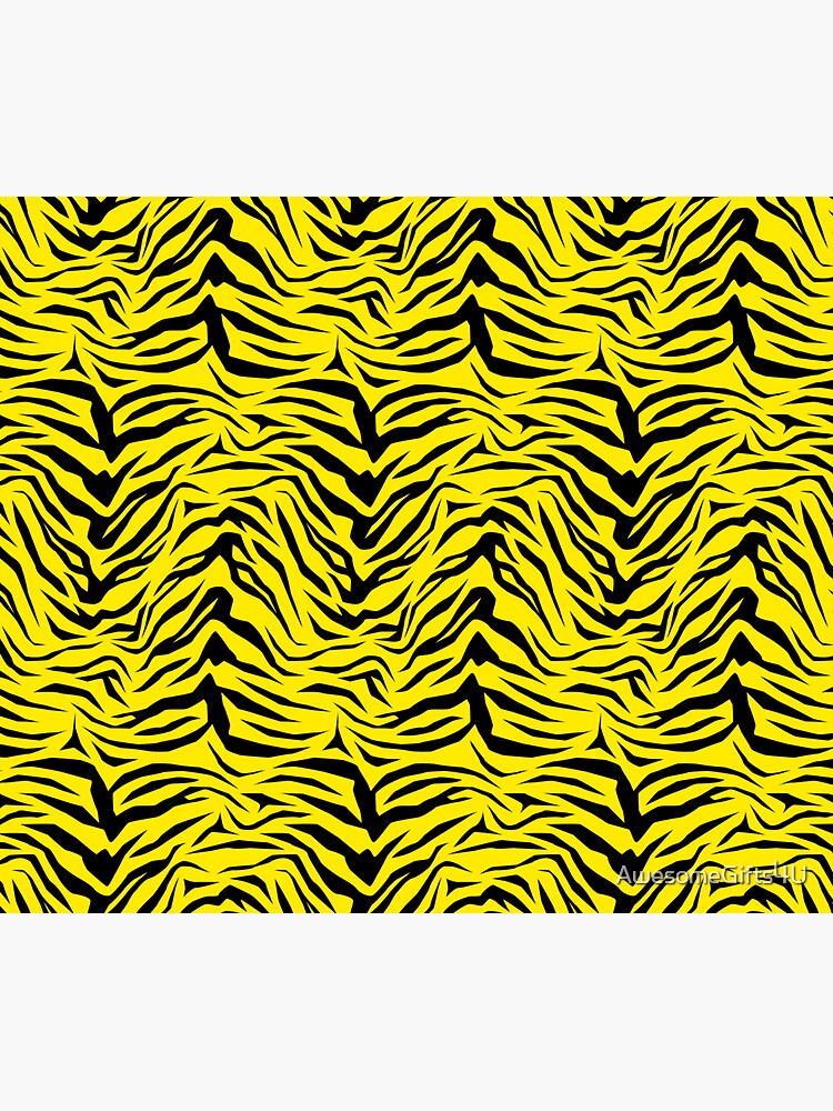 "Yellow Black Tiger Stripe Print Pattern" Sticker by AwesomeGifts4U ...