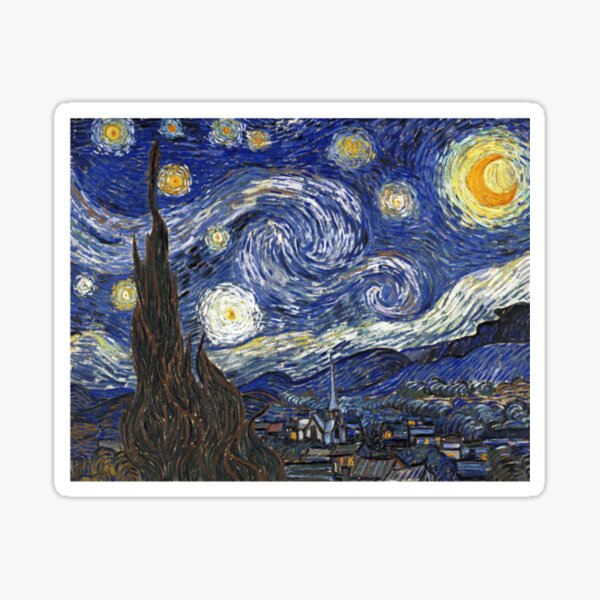 "Starry Night " Sticker by malstarkey | Redbubble
