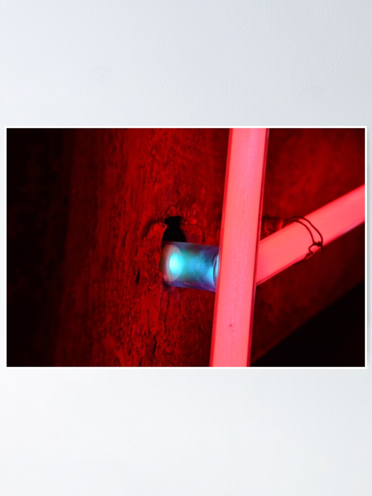 Póster «Letrero de neón vintage con luz rosa» de martin999 | Redbubble