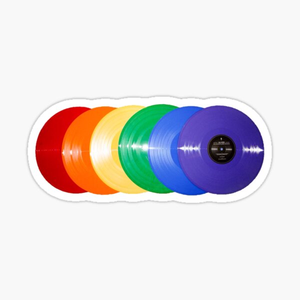 "Rainbow vinyl records " Sticker by KatelinnDesigns | Redbubble