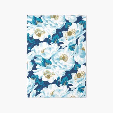 "Mount Cook Lily - Navy" Art Board Print by andreaalice | Redbubble