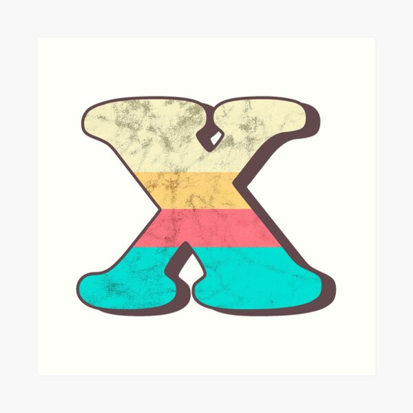 "Vintage X, vintage alphabet, typography, font, x letter, retro X" Art ...
