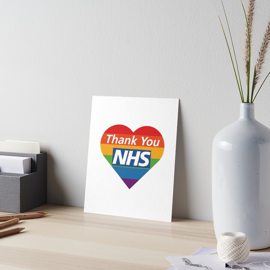 "Thank You NHS Heart" Art Board Print for Sale by RedBubbleBoom | Redbubble