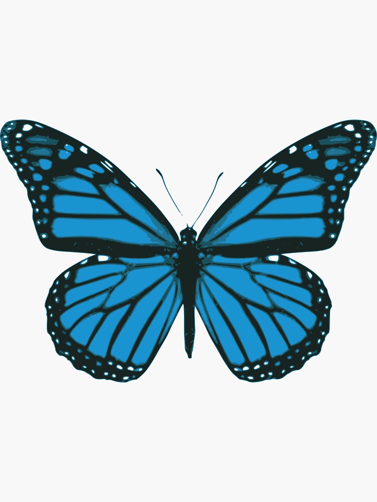 "Blue Monarch Butterfly Sticker" Sticker by dominikka0 | Redbubble
