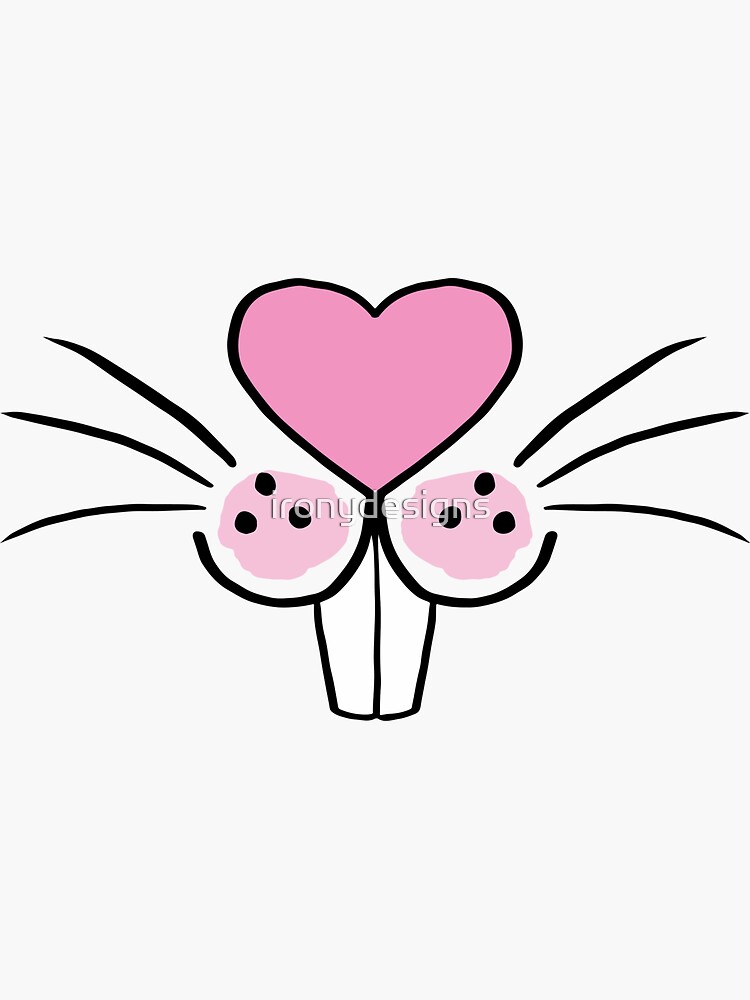 "Bunny Rabbit Face" Sticker by ironydesigns | Redbubble