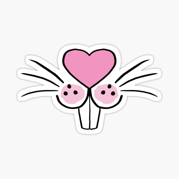 "Bunny Rabbit Face" Sticker by ironydesigns | Redbubble